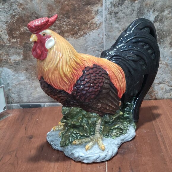 Accents | Large Standing Rooster Ceramic Farmhouse Decor 14 Inch Tall ...